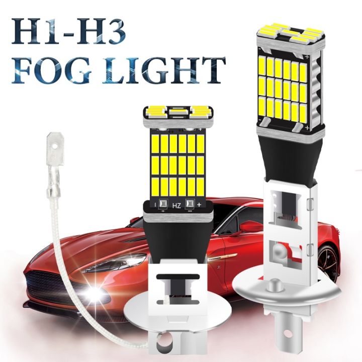 2PCS H1 led fog lamp H3 Led car fog light 20000LM 6000K White Auto Fog ...