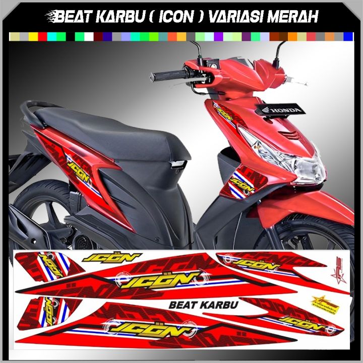 Striping Variasi Beat Karbu Icon Pro Motif Striping Stiker Sticker ...