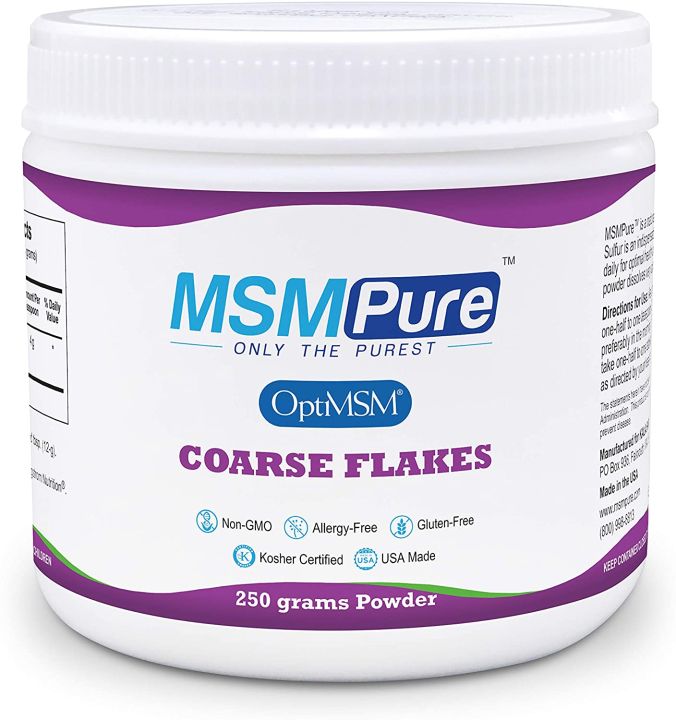 MSMPure Coarse Powder Flakes Organic Sulfur Crystals, 8.8 oz. / 250 g ...