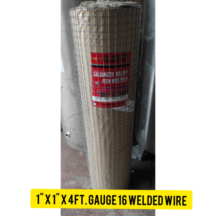 Welded Wire Galvanized Screen Gauge 16 1" X 1" X 4 ft. Sold by 2 meters ...