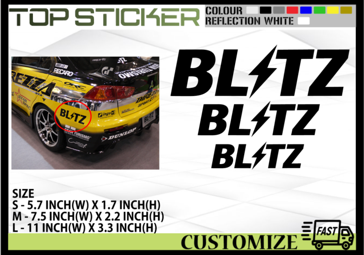 BLITZ CAR STICKER KERETA PERFORMANCE INTERCOOLER MYVI AXIA ALZA BEZZA ...