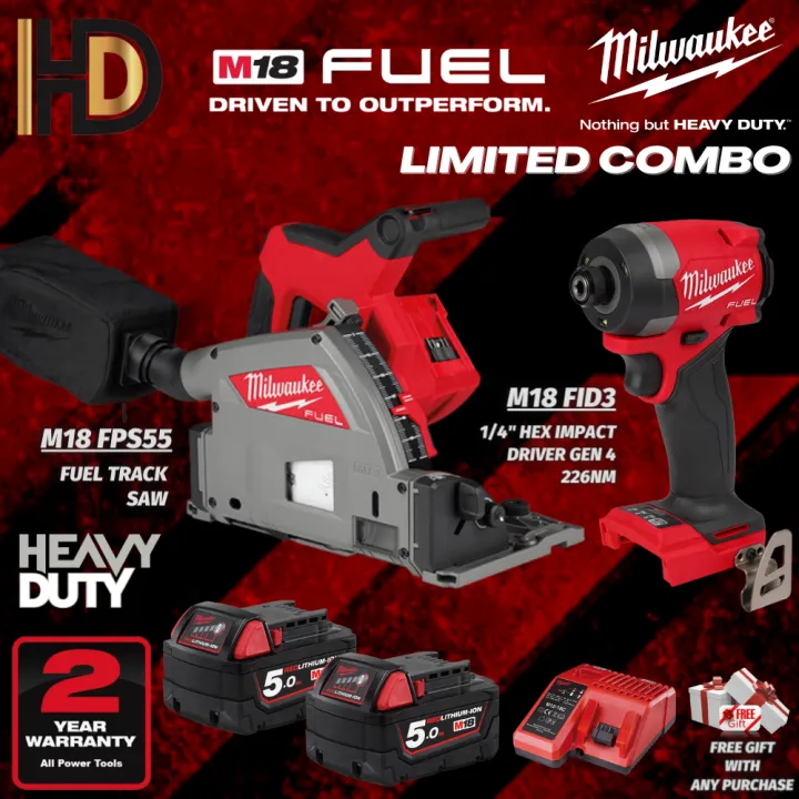 Milwaukee M18 TRACK SAW Mega Combo Set / Milwaukee M18 FPS55 + M18 FID3 ...