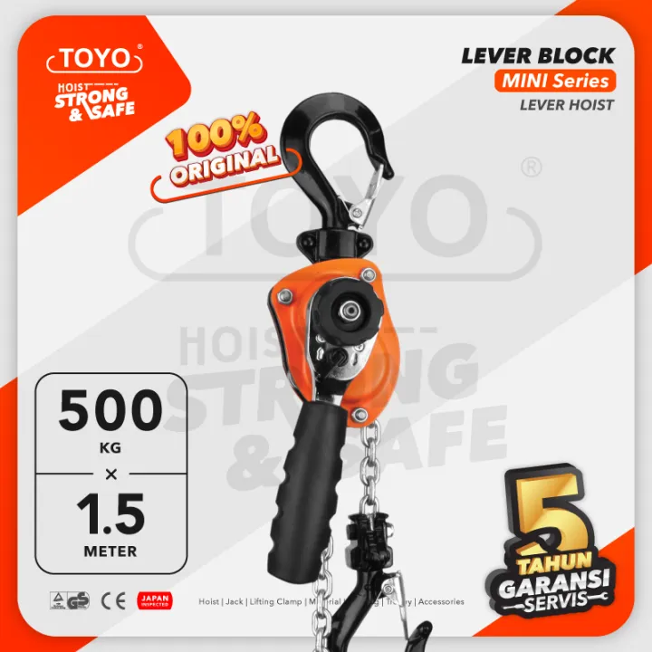 TOYO Mini Lever Block / Lever Hoist 500 Kg x 1.5 Meter | Lazada Indonesia