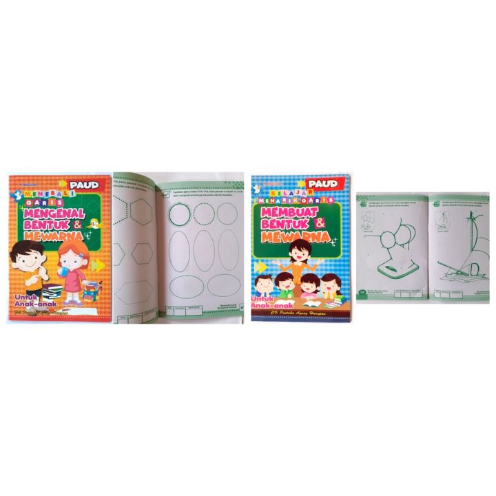 Buku Menulis Menebali Garis, Mengenal Bentuk dan Mewarnai untuk Anak ...