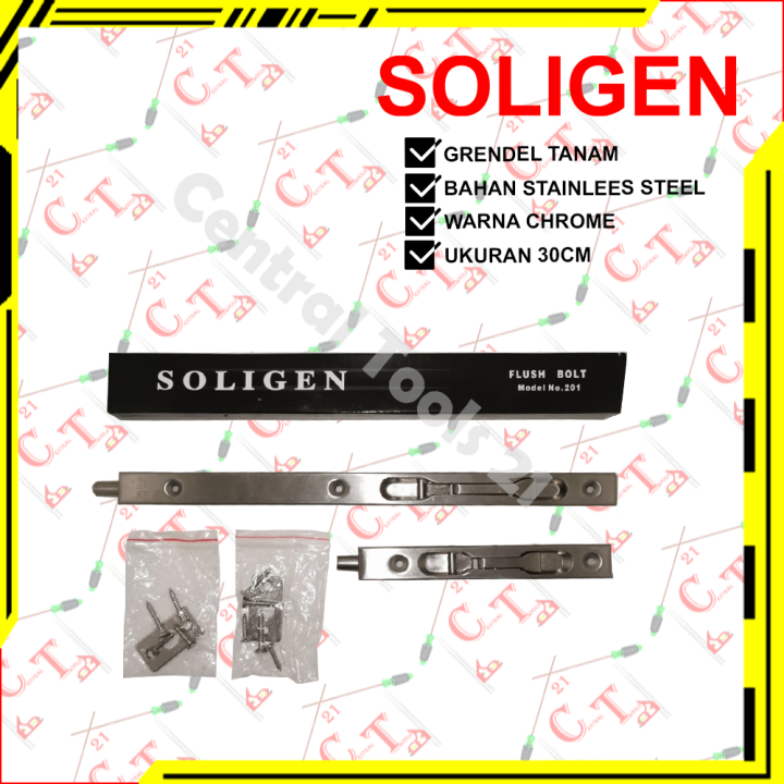 Grendel Tanam 12 Inch Slot Pintu Tanam Soligen Stainless Steel | Lazada ...