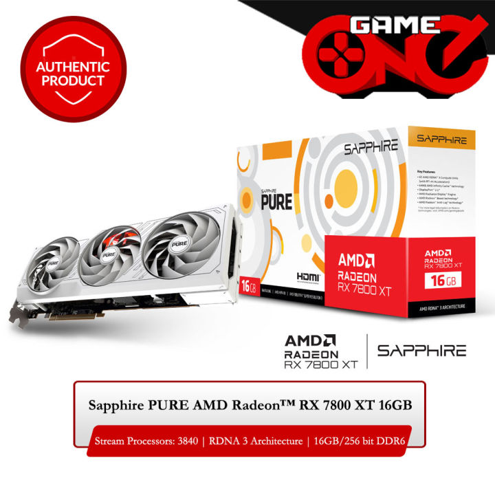 Sapphire PURE AMD Radeon™ RX 7800 XT OC 16GB/256 bit DDR6 Graphics Card ...