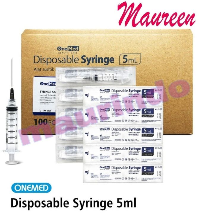 Onemed Disposable Syringe 5 cc / ml BOX 100pcs | Lazada Indonesia