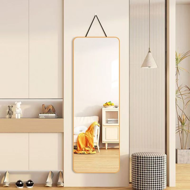 Wall-Mounted Mirror with Strap, Home Hanging Bedroom Dressing Mirror ...