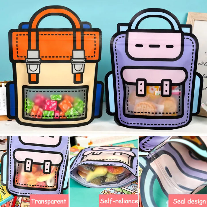 【1-3 Days Delivery】3D Cookies Snack Birthday Bag Portable Ziplock Bag ...