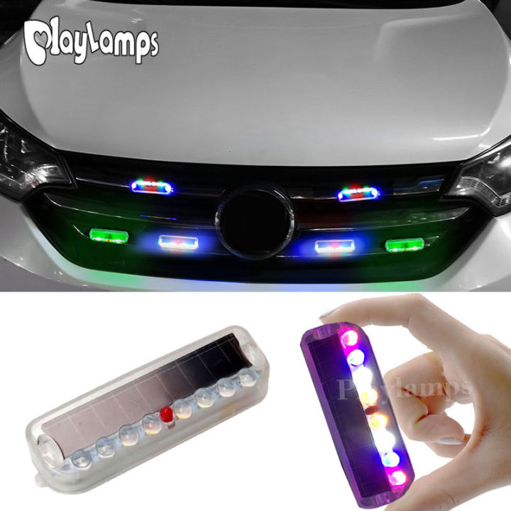 Solar Led Car Tail Light Safety Warning Light 10 Led Motorcycle Anti ...