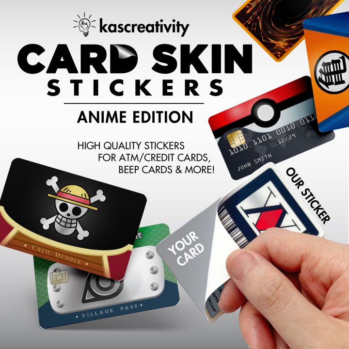 ANIME Card Skin Stickers (for ATM, Credit Debit, Beep Cards, Loyalty ...