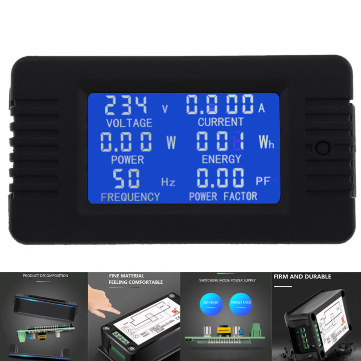 AC 6in1 220V 5A Single Phase Digital Ammeter Voltage Current Power ...