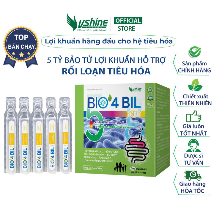 Men Vi Sinh Bio 4 Bil Gold Vshine - Hộp 20 Ống - Hỗ Trợ Bổ Sung Lợi ...
