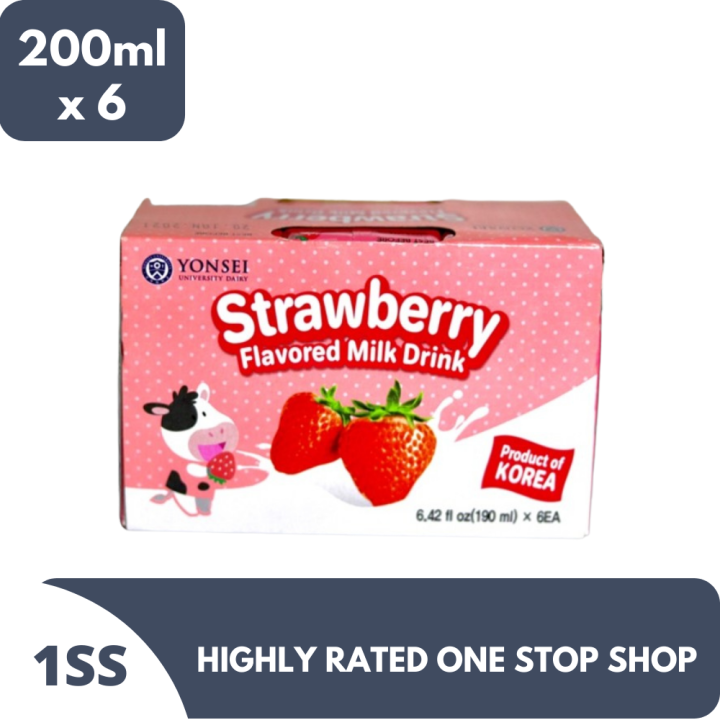 Yonsei Strawberry Milk Drink 200ml x 6 | Lazada PH