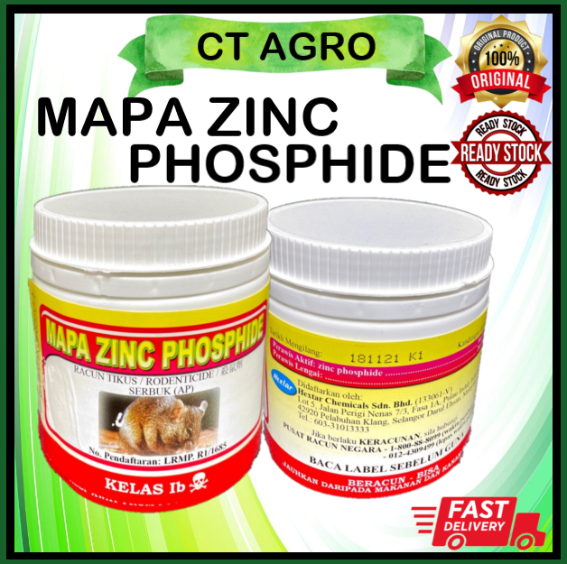 Mapa Zinc Phosphide 250g Ready Stock Racun Tikus Serbuk Hitam ...