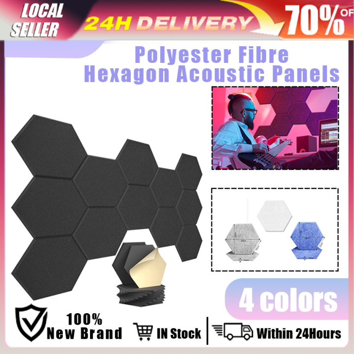 Self-paste Hexagonal Strong Acoustic panel soundproof Polyester Fiber hexagon wall decor | Lazada