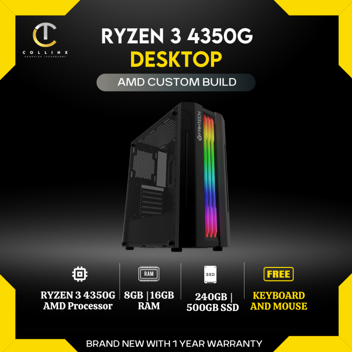 [ GAMING PC BUILD - NEO ] AMD RYZEN 3 4350G RGB PC | Radeon Graphics ...