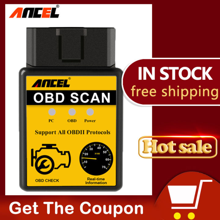 【COD】【Free Ship】Ancel elm327 OBD2 Scanner Check Engine to Clear Code ...