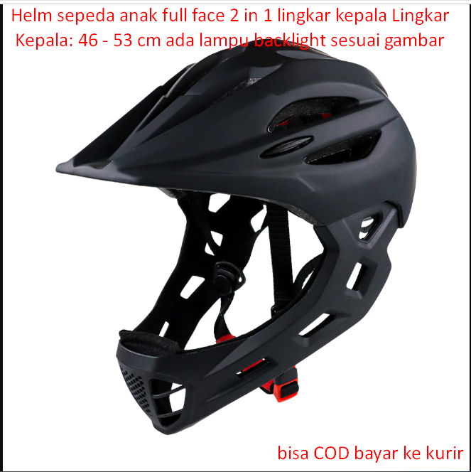 Helm sepeda anak full face 2 in 1 lingkar kepala Lingkar Kepala: 46 ...