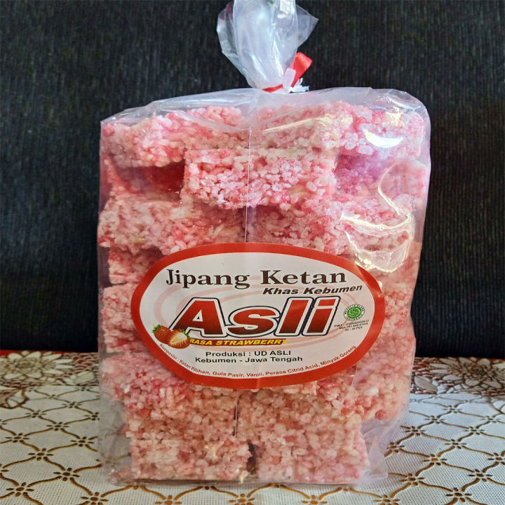Jipang beras ketan aneka rasa khas kebumen rasa melon warna pink ...