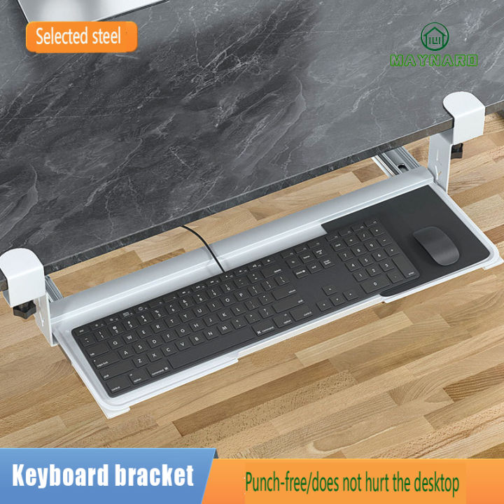 Keyboard Tray Under Desk,Pull Out Keyboard & Mouse Tray with Heavy-Duty ...