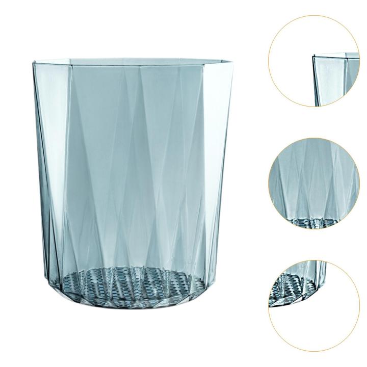 ZYPlanet Open Top Transparent Trash Can Garbage Can 10 L Waste ...