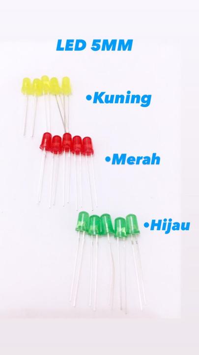 100PCS LAMPU LED 5MM LED Diode MERAH KUNING HIJAU 5MM | Lazada Indonesia
