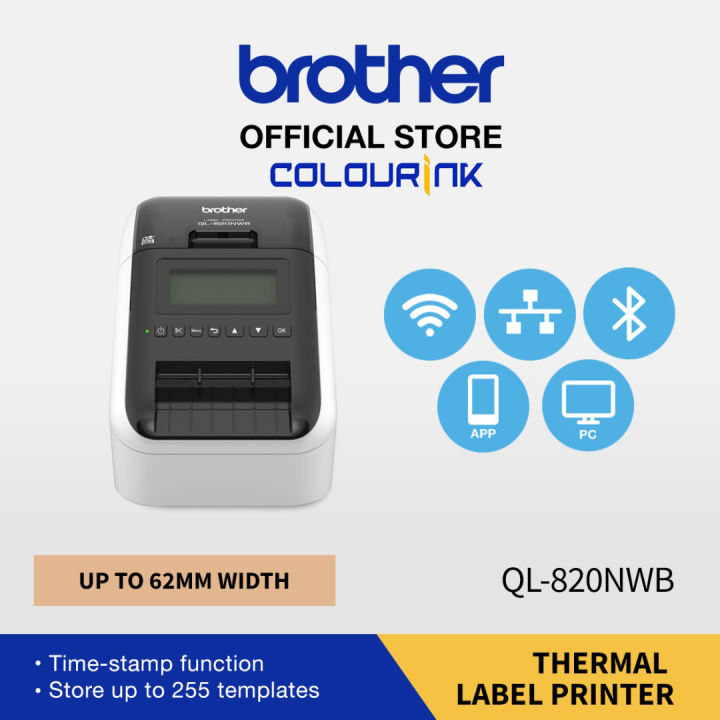 Brother QL-820NWB Wireless Label Thermal Printer with Wi-Fi Network ...