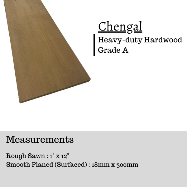 Kiln dried Chengal Stepboard - 18mm x 300mm (1" x 12") | Lazada