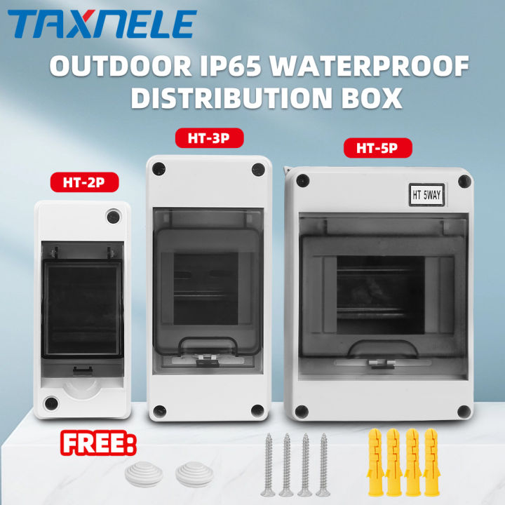 IP65 Waterproof Electrical Distribution Box 2 3 5 Ways MCB Switch Meter ...