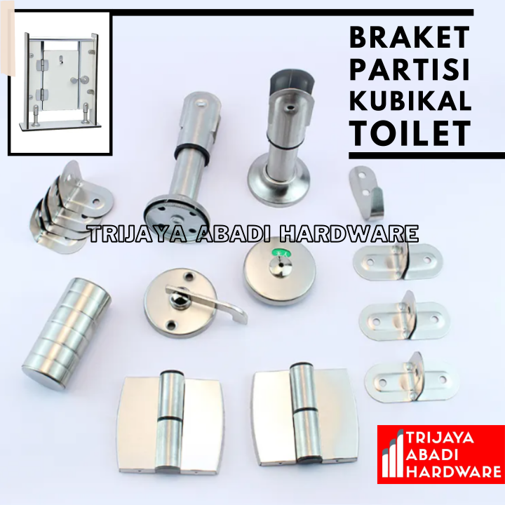 Braket Partisi Kubikal Toilet Stainless Steel Box Set Cubicle Bracket ...