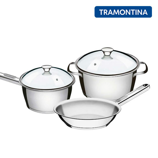Tramontina Allegra 3-Piece Stainless Steel Induction Cookware Set ...