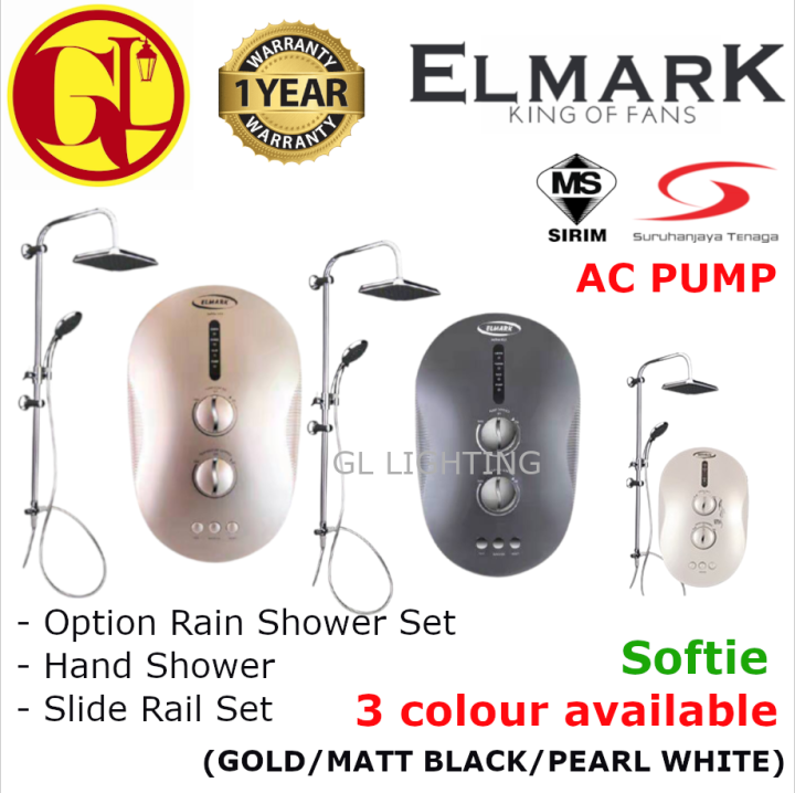 [READY STOCK] Elmark Softie AC Pump Water Heater Pearl White Matt Black ...