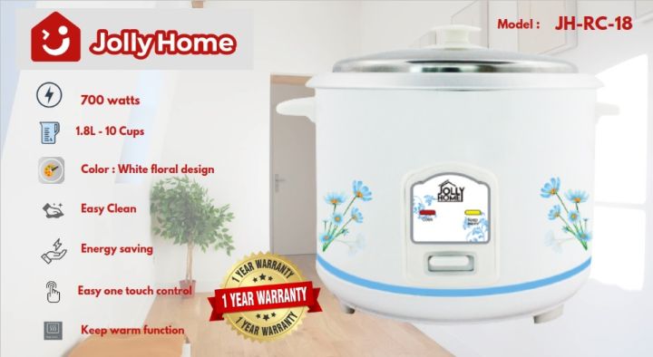 Jolly Home Appliances Rice Cooker 1.8 Litres 10 Cups | Lazada PH
