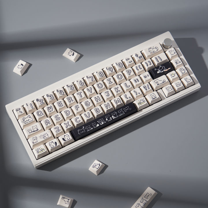 148 Keys Doodle Cat mechanical keyboard keycaps PBT Dye sublimation ...