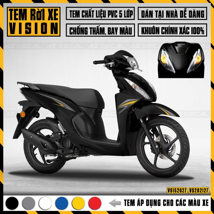 Tem Rời Xe Vision 2015 - 2021 Mẫu Tem Chỉ | VS27 | Decal Chế Dán Xe ...