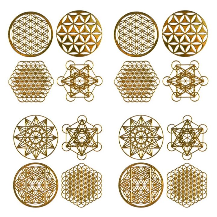 16Pcs/Set Metal Energy Decor Sticker Flower of Life Children's Day ...
