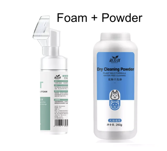 Pet DOG CAT Cleaning Powder + Foot Foam Set | Lazada PH