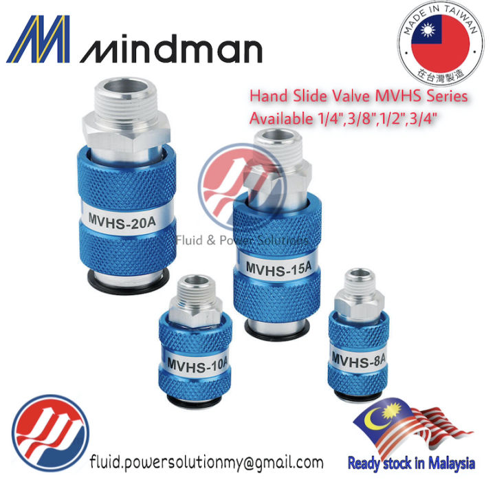 "Taiwan" Mindman MVHS Port: 1/4", 3/8", 1/2", 3/4" Hand Slide On / Off ...