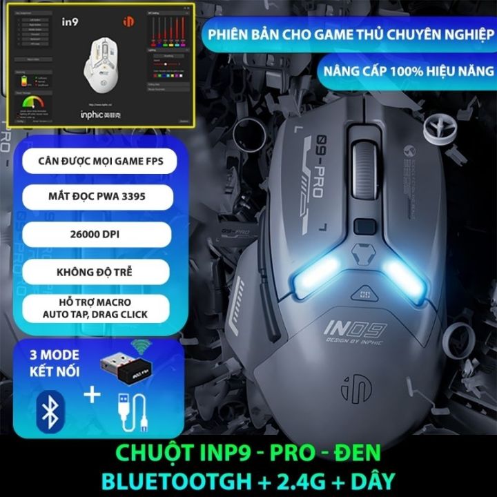 Chuột chơi game bluetooth không dây inphic IN9 pro Bluetooth5.0 Tri ...