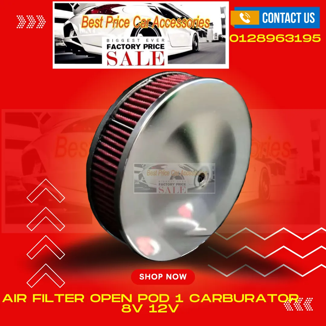 Air Filter Open Pod Saga Iswara Wira Satria 1.3 / 1.5 Carburetor 8V 12V ...