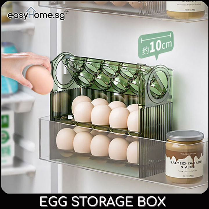 EGG Storage Box Fridge Organiser Refrigerator Side Door Storage Rack ...
