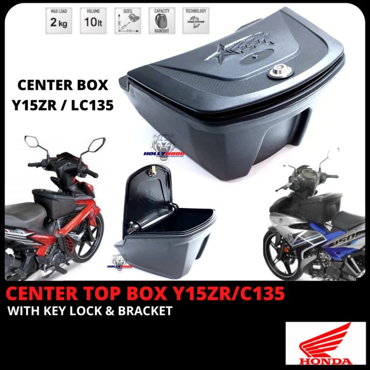 ♜YAMAHA Y15 LC135 CENTER TOP BOX WITH KEY LOCK AND BRACKET BAKUL TENGAH ...