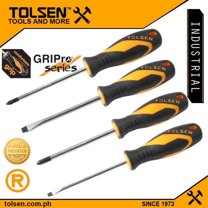 Tolsen 4pcs Screwdriver Set (4x100mm | 6.5x100mm | PH1x100mm ...