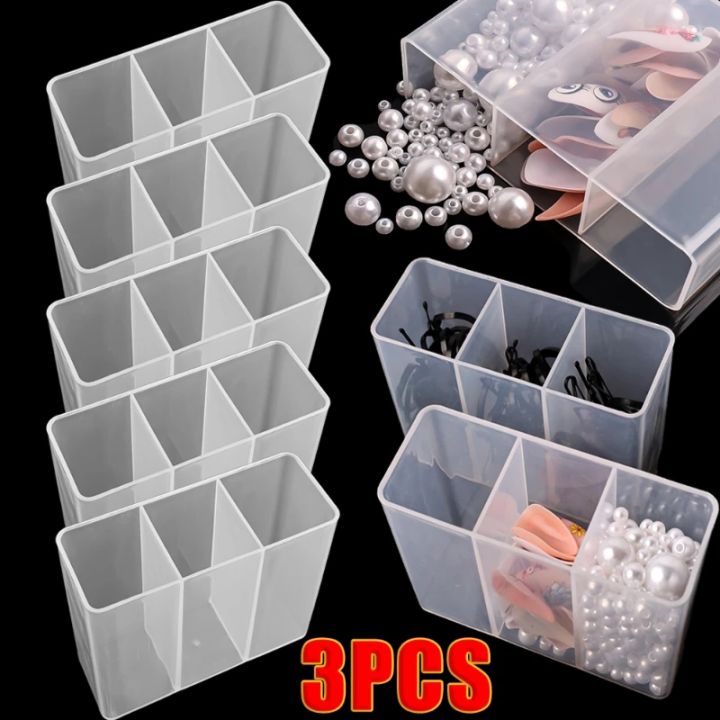 3Grids Storage Box Transparent Wall-mounted Jewelry Packaging Container ...