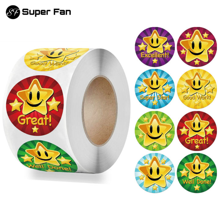 (Super Fan) 500pcs Reward Stickers for Children Creative School Teacher ...