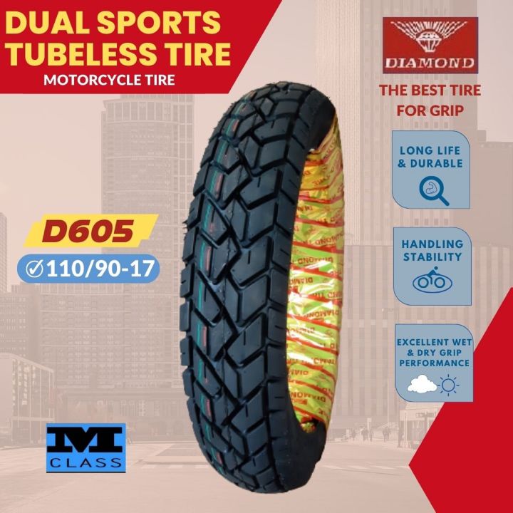 R17 & R19 D605 DUAL SPORTS TIRE FOR XR150L, XTZ150 - DIAMOND TIRE 90/90 ...