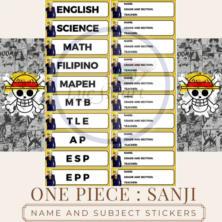 LUCSMART fast shipping - ONE PIECE INSPIRED - SANJI STICKER LABEL AND ...