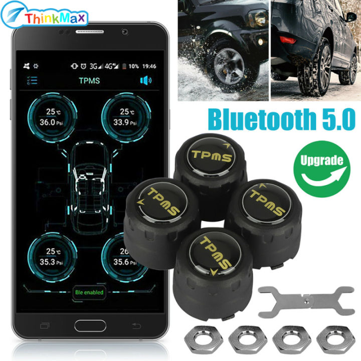 Bluetooth-compatible 5.0 Car Tire Pressure Detector Wireless Pressure ...