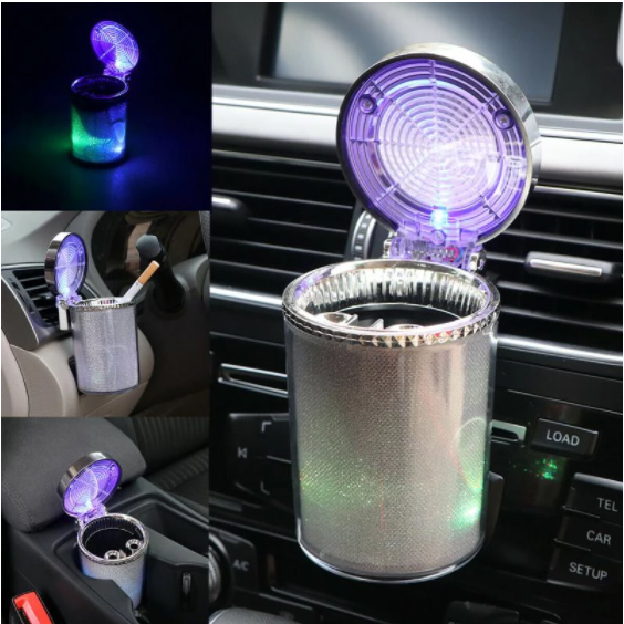 FOCUS Car ashtray with rgb led light ashtray container can trash bin ...